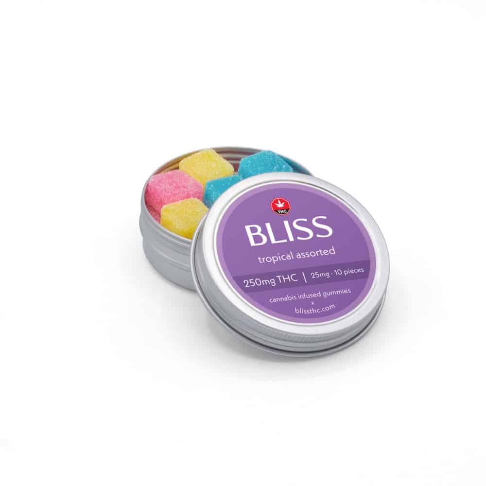 Bliss Gummies Tropical Assorted 250mg THC | Buy Cannabis Vapes, THC ...